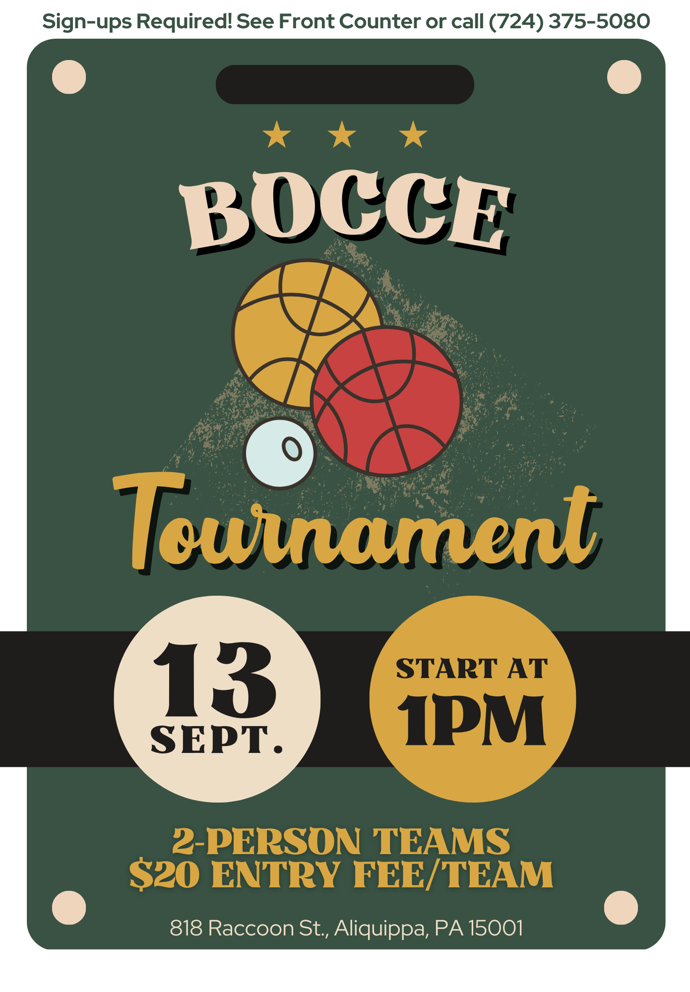 Bocce Tournament – Beaver County Events
